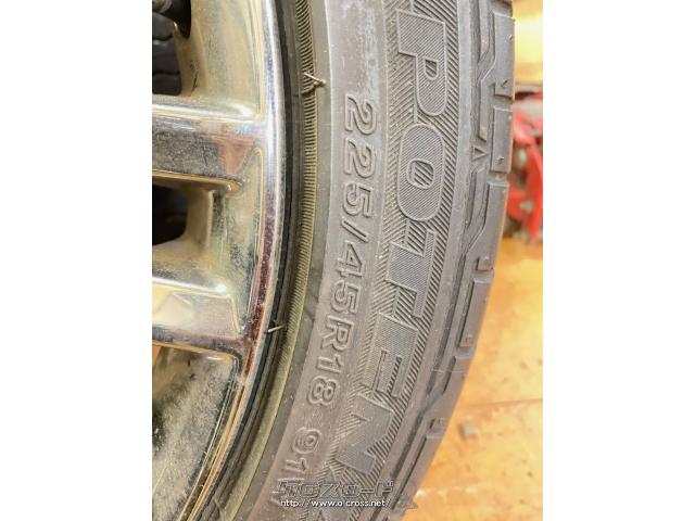 ホイール・タイヤ・18インチ・1.5万円・RIDE OVER・ 純正 クラウンHV ブラックメッキ 18インチ 225/45R18 4分山程 ...